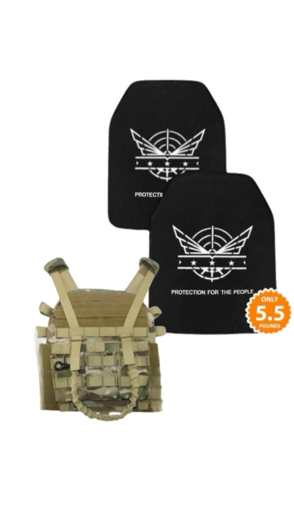 Level IV bundle with plate carrier in Camo – Level 4 Armor