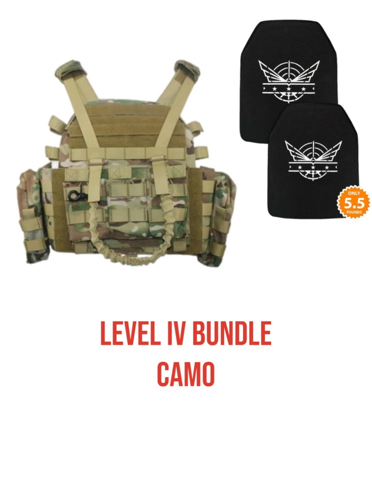 Level IV bundle with fully loaded plate carrier in Camo – Level 4 Armor