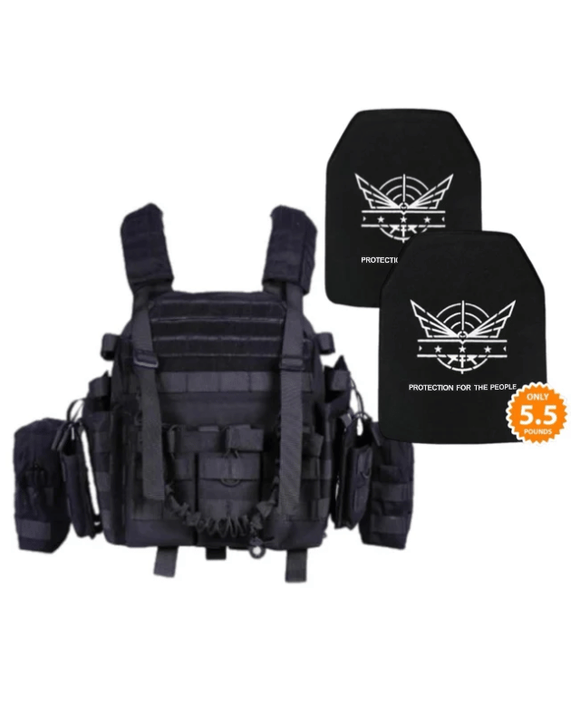 Level IV bundle with fully loaded plate carrier in Black – Level 4 Armor